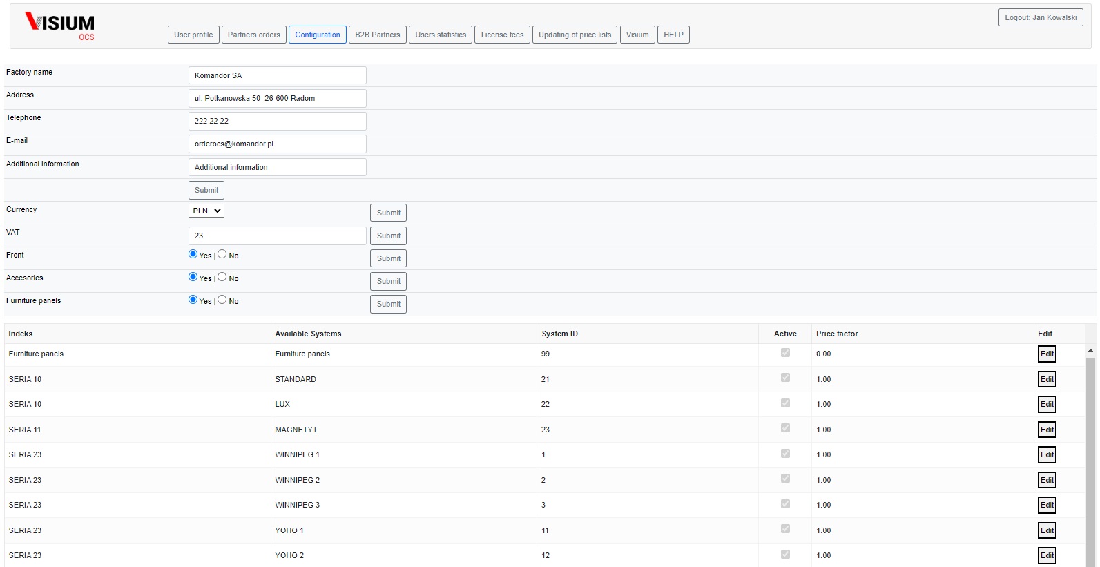 OCS – Backend Help – Komandor Software